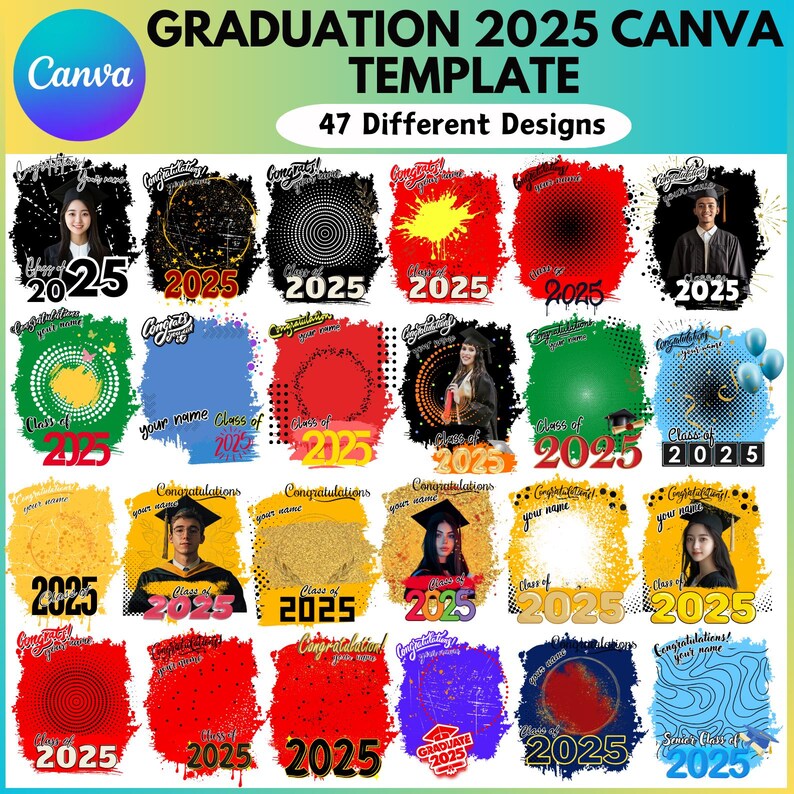Class of 2025 Graduation Template, Senior 2025 Canva Template ...