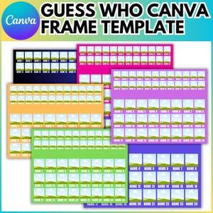 Custom Guess Who Canva Editable Template, Canva Guess Who Game, Guess ...
