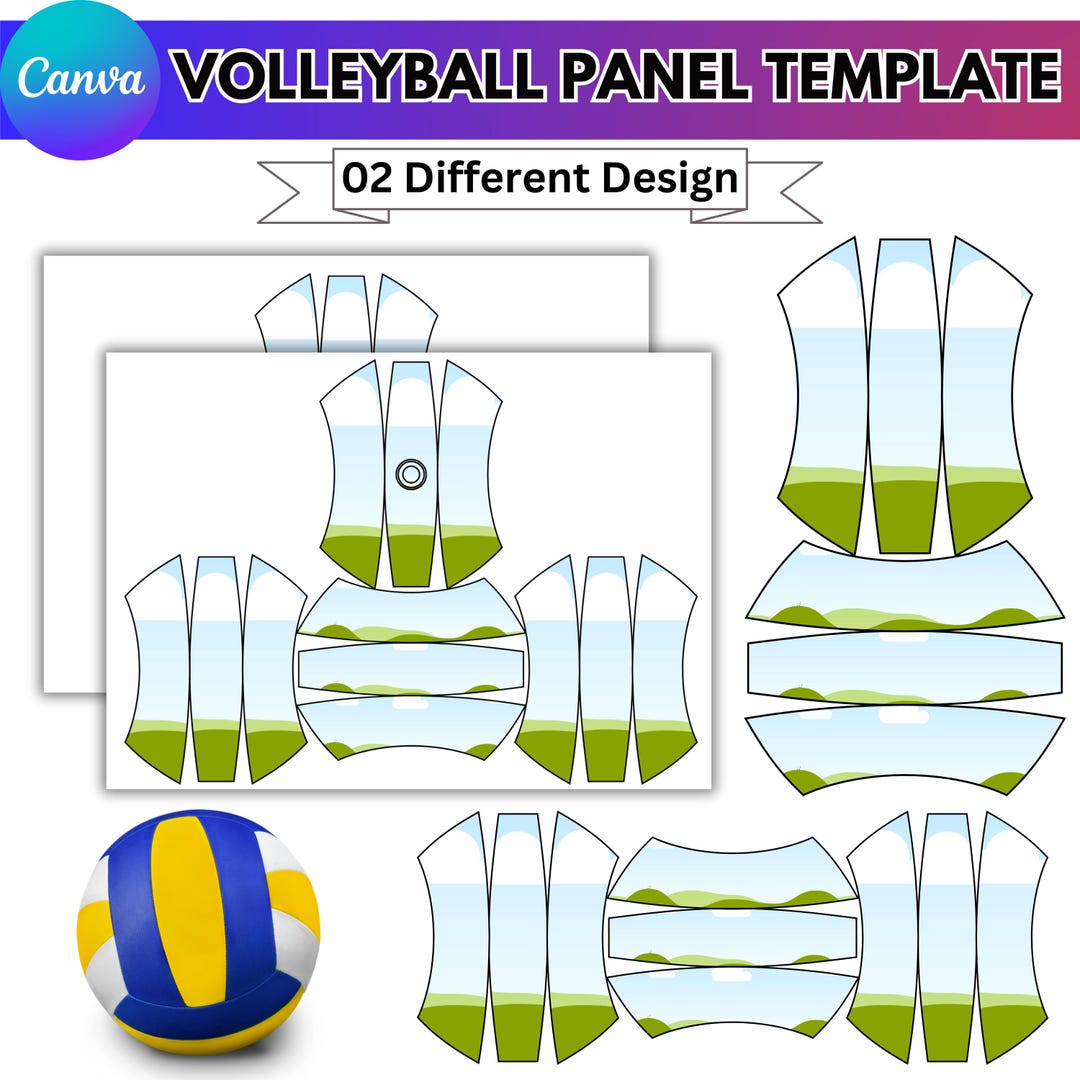 Volleyball Panel Template, Blank Volleyball Wrap for Photos, DIY ...