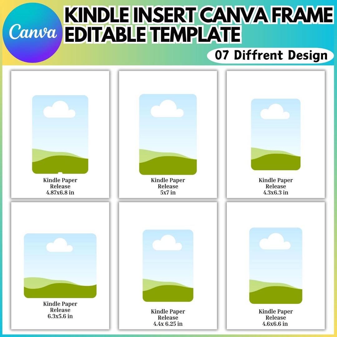 Kindle Insert Template Canva Editable Template, Kindle Insert Frame ...