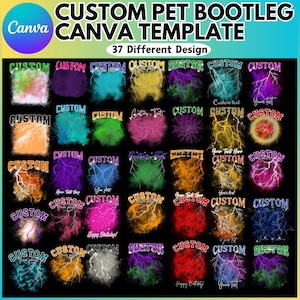 37 Pet Bootleg Canva Editable Template, Custom Pet Sublimation Design ...