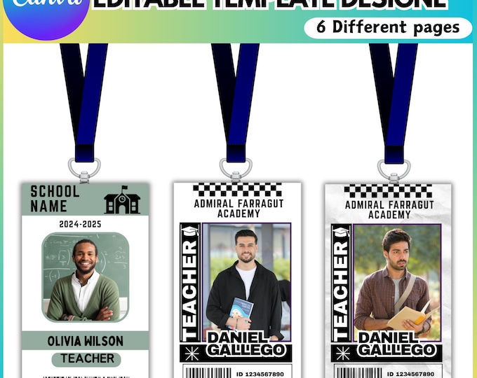 Teacher ID Card Template | Customizable Template | Custom Teacher ID ...