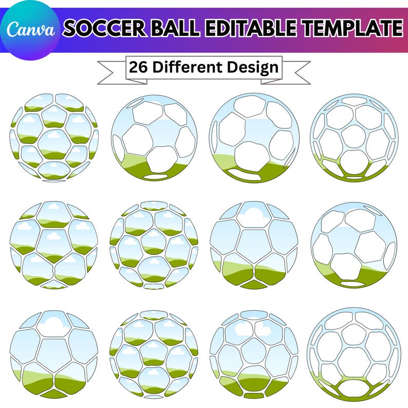 Soccer Panel Template, Soccer Ball Panel Blank, Custom Soccer Ball Wrap ...