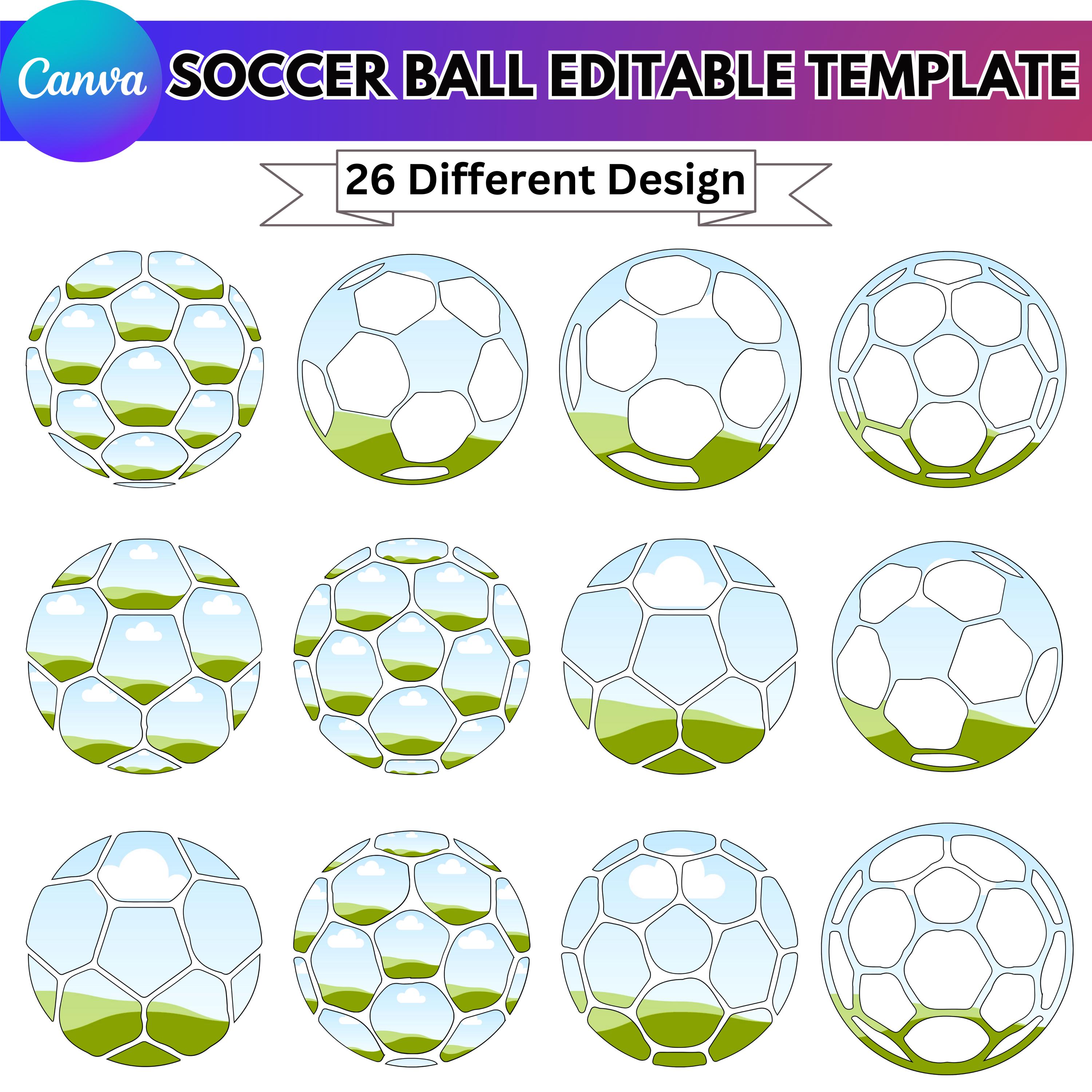Soccer Panel Template, Soccer Ball Panel Blank, Custom Soccer Ball Wrap ...