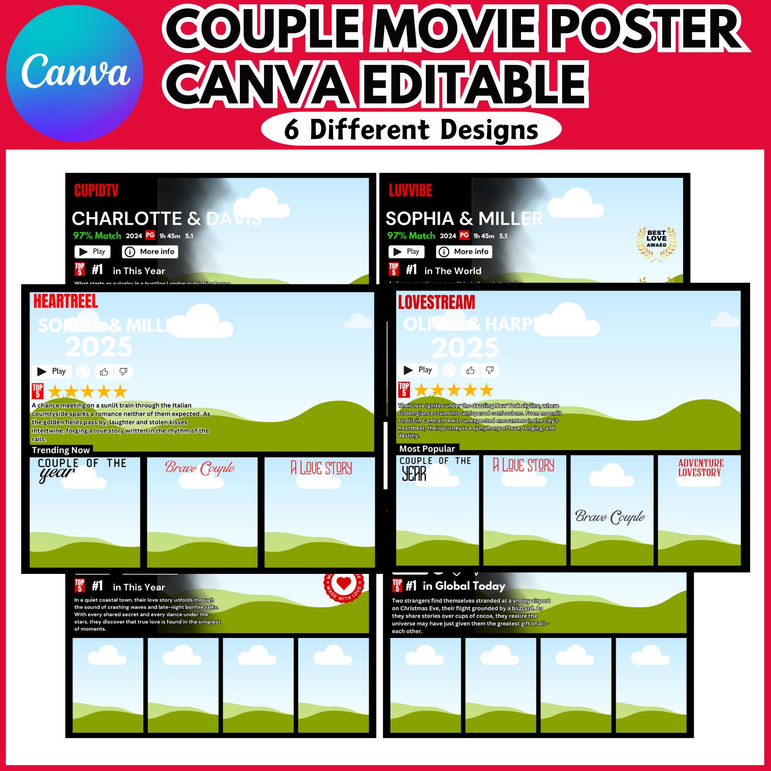 Custom Movie Poster Canva Editable Template, Personalized Poster ...