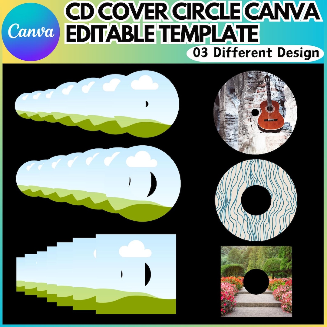 Cd Cover Case Canva Editable Template, Cd Cover Case Frame Set, Cd ...