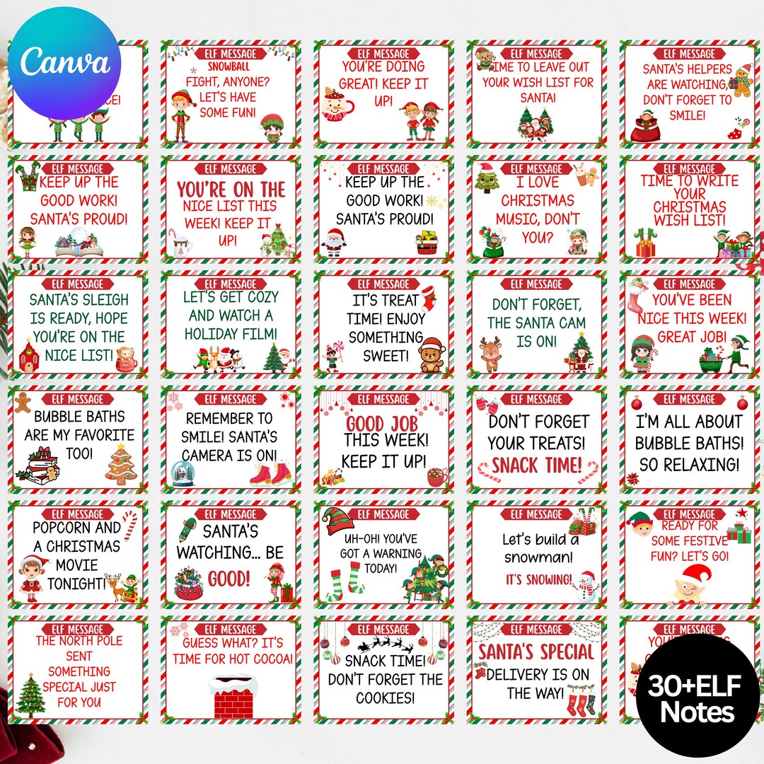 Elf Notes Printable, Elf Notes Template, Christmas Elf Letters ...