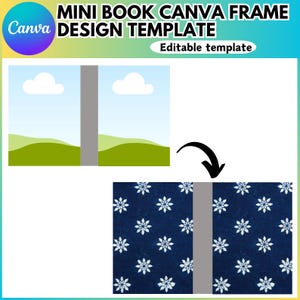 Mini Book Canva Frame Editable Template, Mini Book Design, Fill Your ...