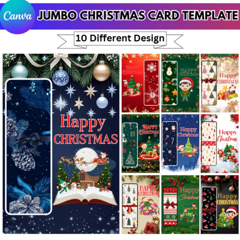 Jumbo Christmas Cards Mega Bundle, Jumbo Christmas Card Templates ...