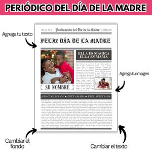 Plantilla Editable De Periódico Para El Día De La Madre En Canva ...