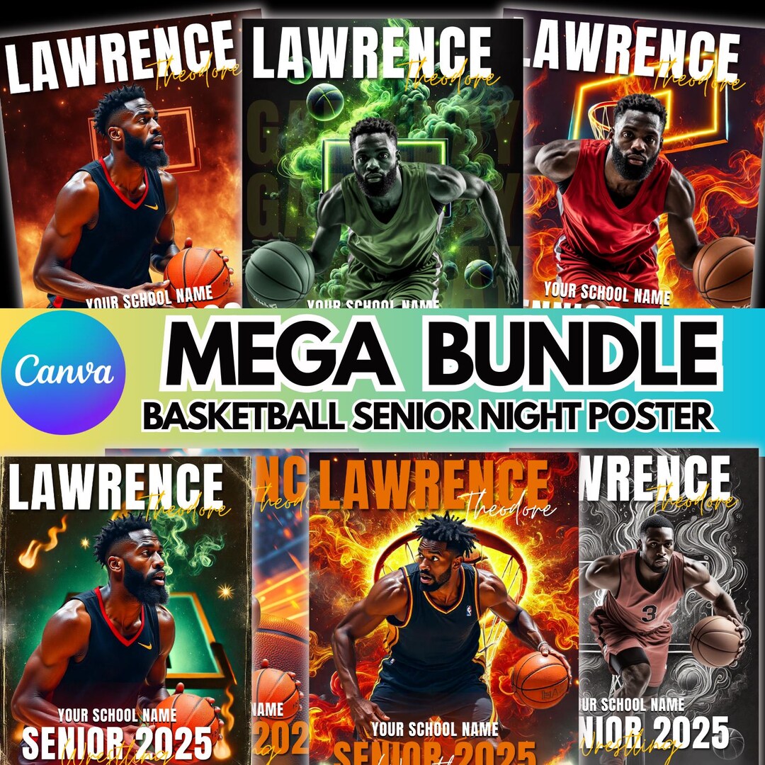 Basketball Poster Canva Editable Template, Basketball Sports Posters ...