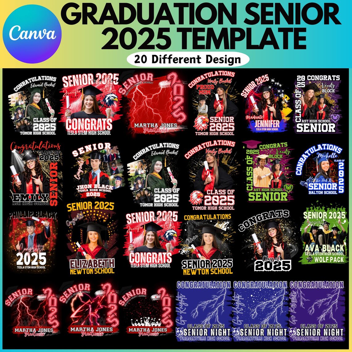 Class of 2025 Graduation Template, Senior 2025 Canva Template ...