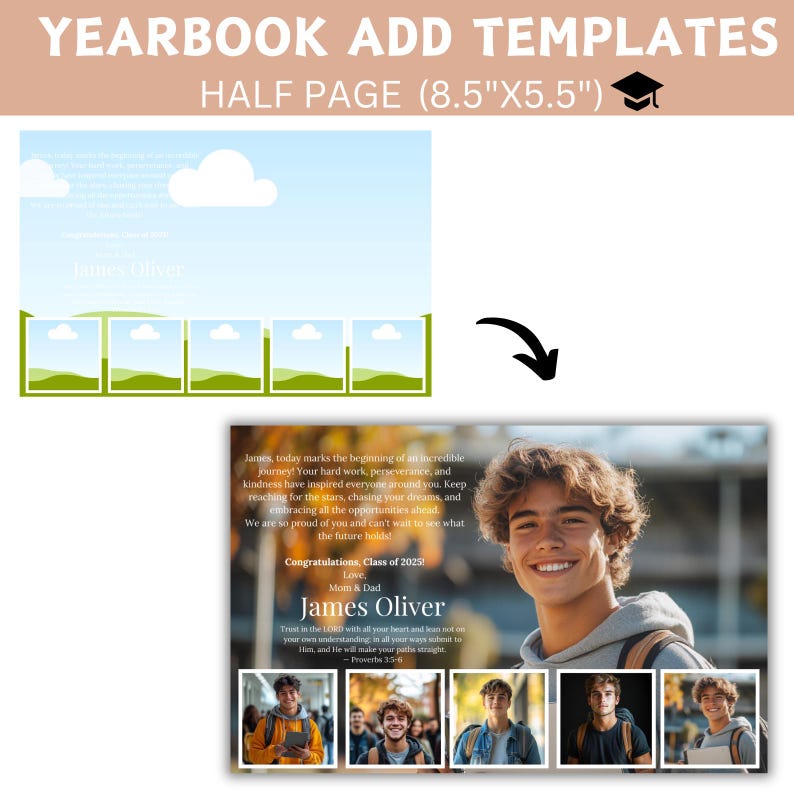Yearbook Ad Canva Editable Template, Senior Yearbook Ad Template ...