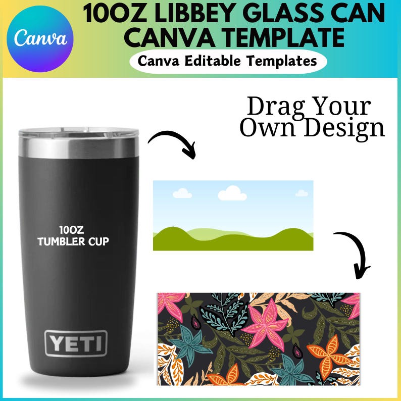 10oz Tumbler Canva Editable Template, 10oz Tumbler PNG, SVG, PDF, 10 Oz ...