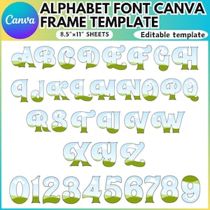 Alphabet Doodle Canva Editable Template, Alphabet Canva Frame, Fill ...