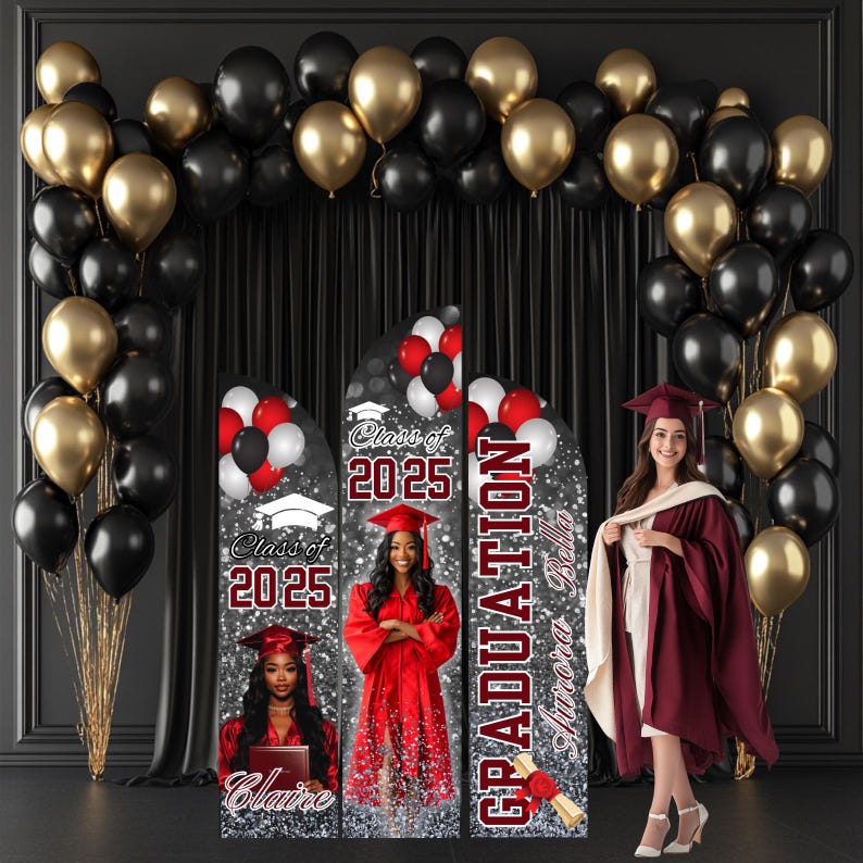 15 Graduation Wooden Arch Panel Canva Editable Template, Grad Party ...