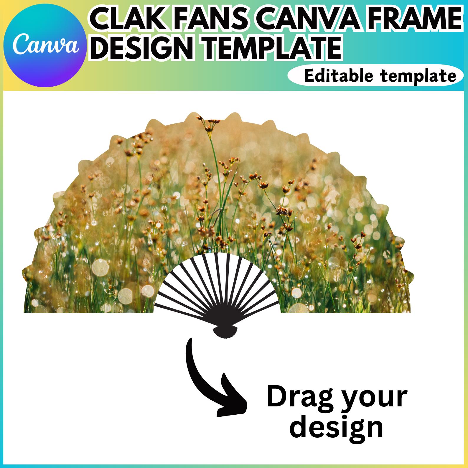 Clack Fan Editable Canva Template, Chinese Fan Template, Sublimation ...