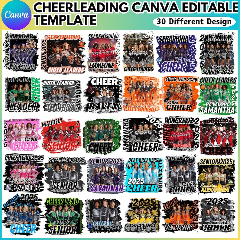 Cheerleading Canva Editable Template, Senior Sport Design, Senior Night ...