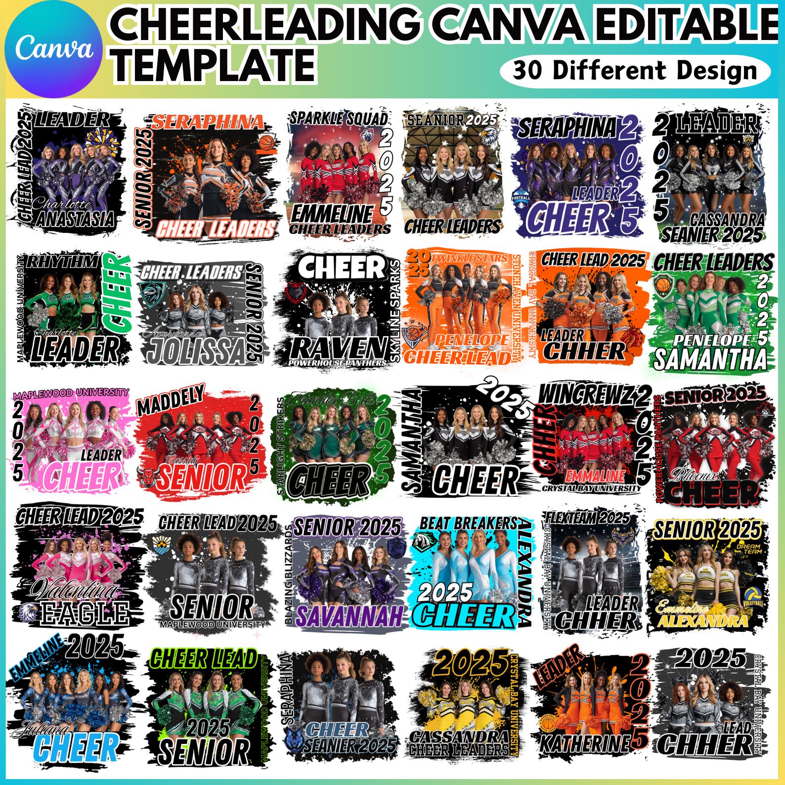 Cheerleading Canva Editable Template, Senior Sport Design, Senior Night ...