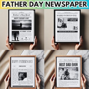 Fathers Day Newspaper Canva Editable Template Bundle, Fathers Day Gift ...