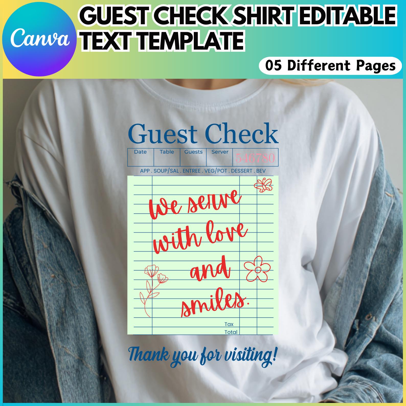 Guest Check Canva Editable Bundle, Guest Check Receipts Restaurant ...