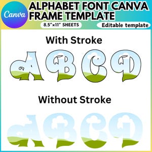 Alphabet Doodle Canva Editable Template, Alphabet Canva Frame, Fill ...