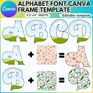 Alphabet Doodle Canva Editable Template, Alphabet Canva Frame, Fill ...