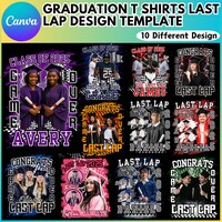 The Last Lap Yellow Black, Center Shirt Design, Editable in Canva, T ...