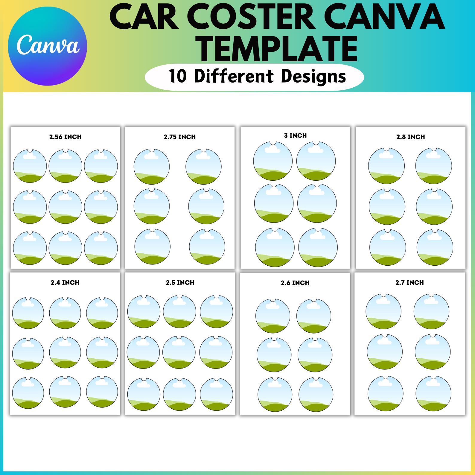 Car Coaster Template Bundle, Car Cup Coaster, Car Coaster Png, Car ...
