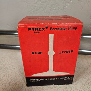 Vintage NOS Replacement Pyrex Flameware 7756p 6 Cup Percolator Pump ...