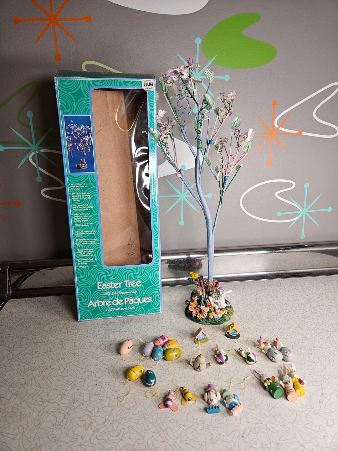 Vintage 1990s Easter Tree, Easter Rabbit, Bunny, Chicks, Eggs ...