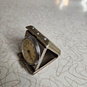 Vintage Swiss Folding Clock, Pocket Watch, 3 Section Folding, Pocket ...