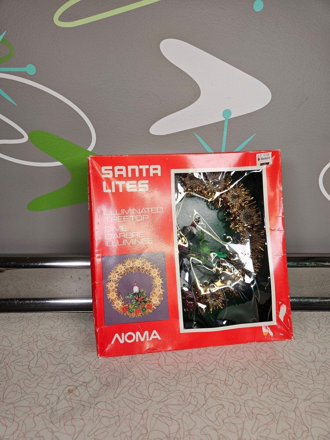 Vintage Santa Light Noma Christmas Tree Topper, Candle, Wreath, 1980s ...