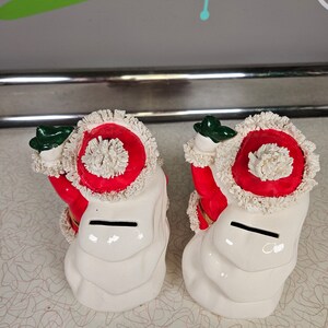 Vintage Napco Spaghetti Santa Bank, Red White Spaghetti Santa, Blue ...