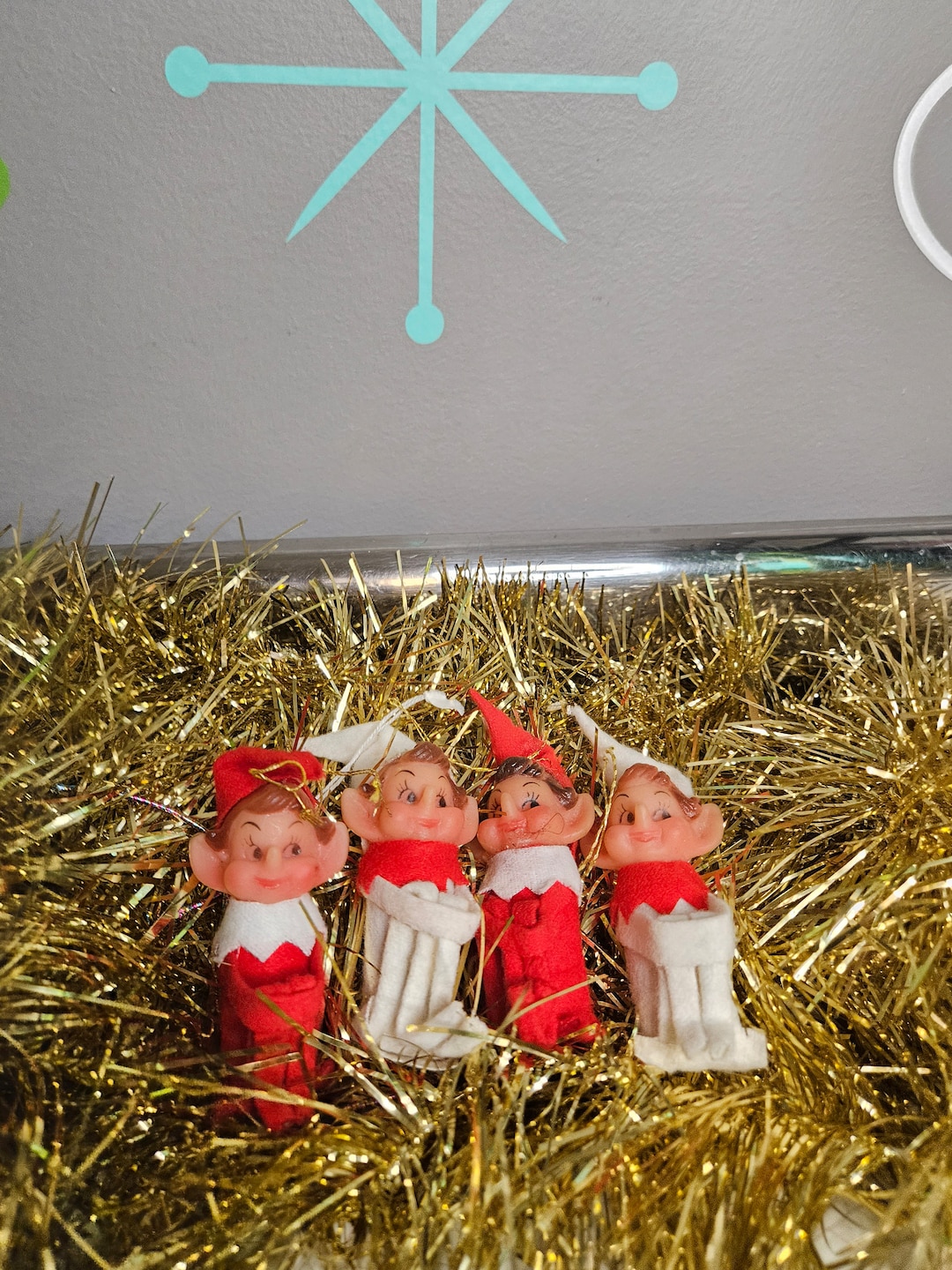 Knee Hugger Elves Vintage Christmas Set of 4 Decor - Etsy