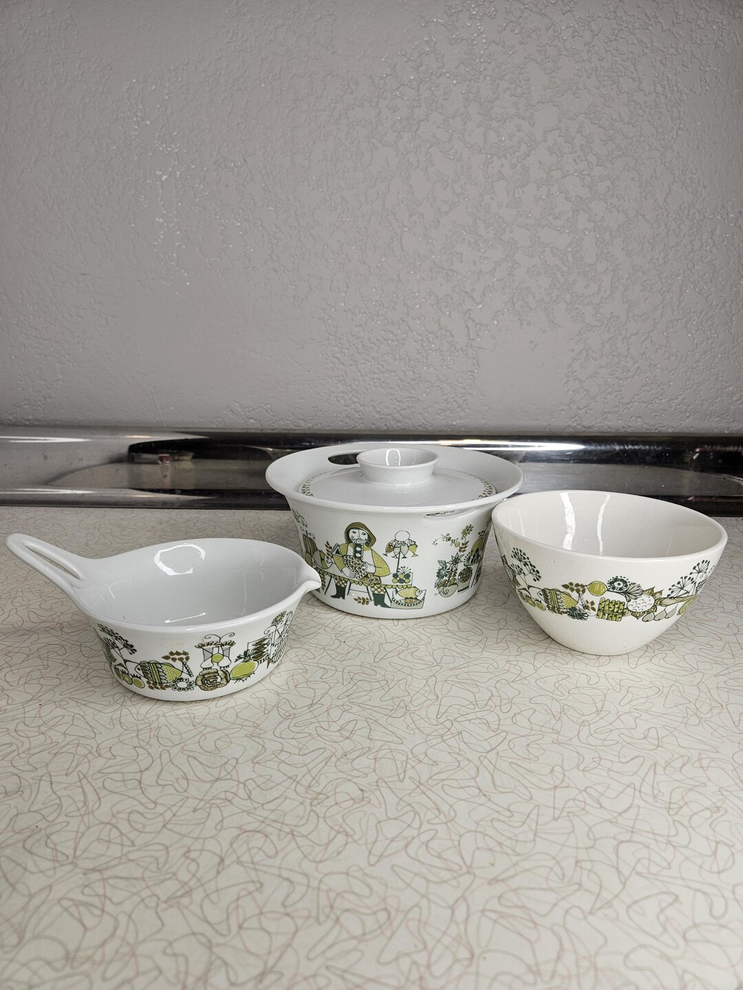 Vintage Figgjo Lotte Turi Design Green and White Turi Gramstad Oliver ...