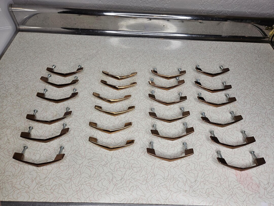 Set of 6 Retro Atomic Vintage Kitchen or Furniture Handles Boomerang ...