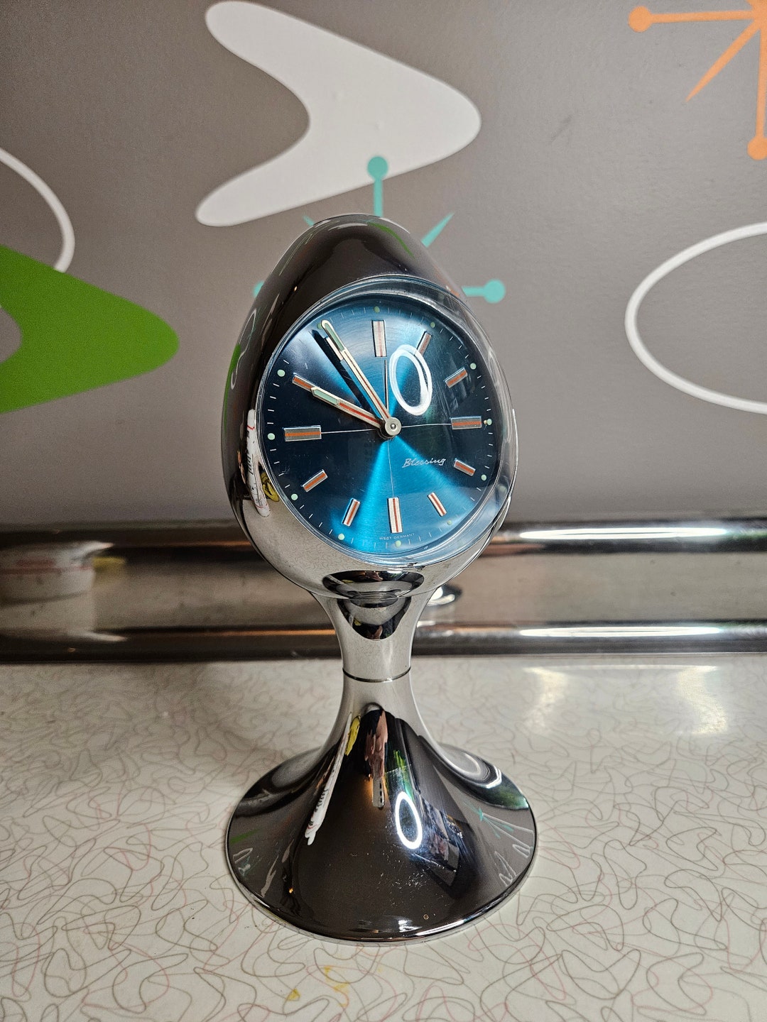 German Egg Clock, Space Age Chrome Alarm Clock, Blessings - Etsy