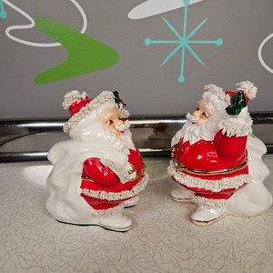 Vintage Napco Spaghetti Santa Bank, Red White Spaghetti Santa, Blue ...