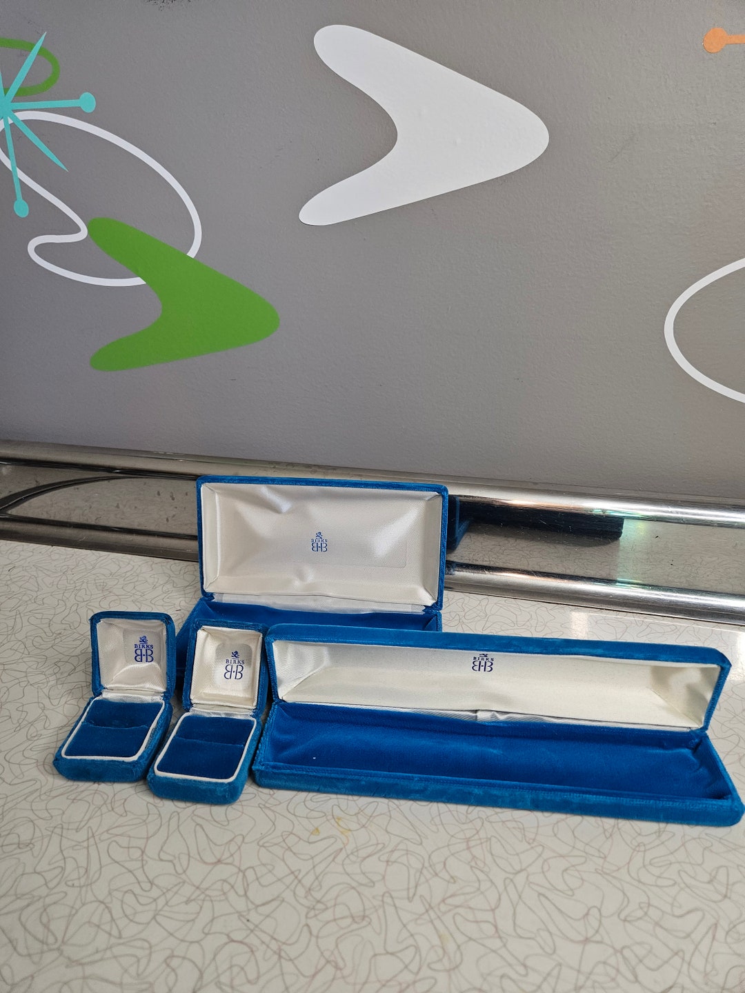 Vintage Blue Velvet Birks Jewelry Boxes, Ring, Bracelet, Necklace - Etsy
