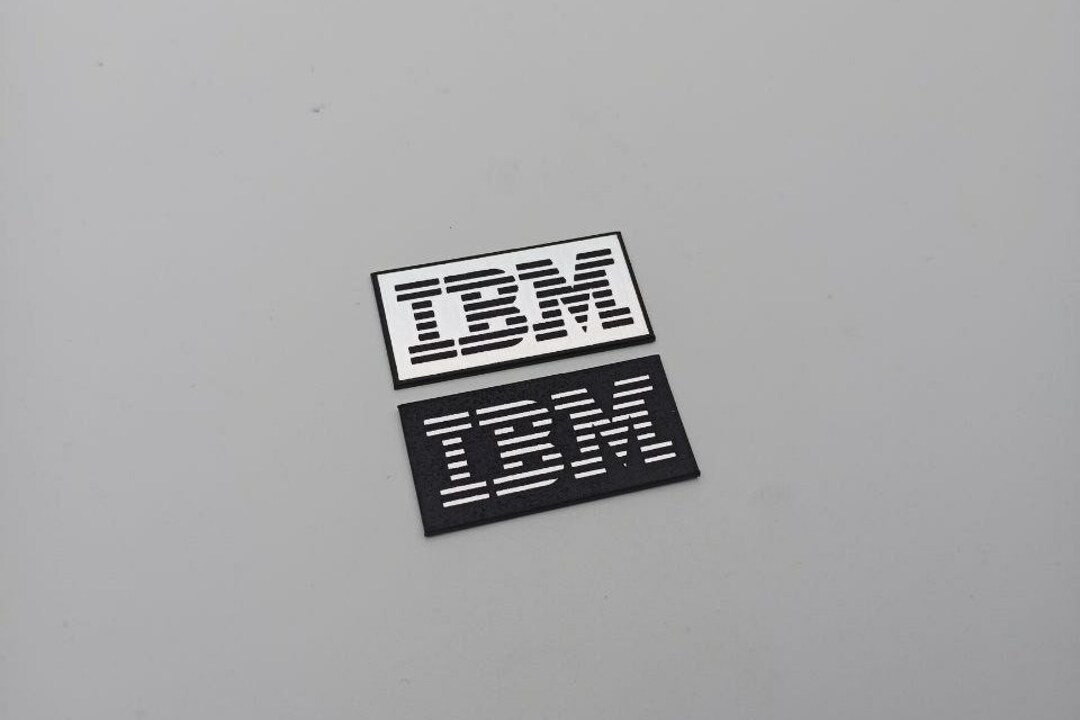 Set of 2 Plastic IBM Logos in Silver or Gold - Etsy