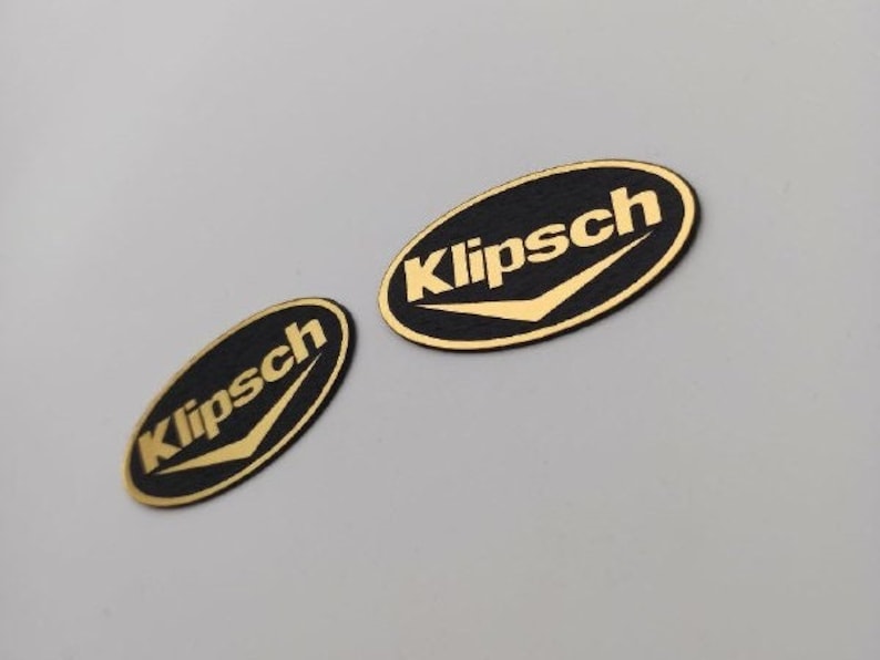 2 Pcs. Plastic Oval Badge With Klipsch Logo in Gold, Silver, White - Etsy