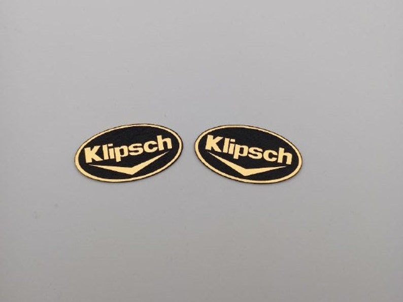 2 Pcs. Plastic Oval Badge With Klipsch Logo in Gold, Silver, White - Etsy