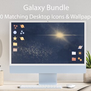 Desktop Icons Mac and Windows, Cute Icons Bundle, Space Folder Icon ...