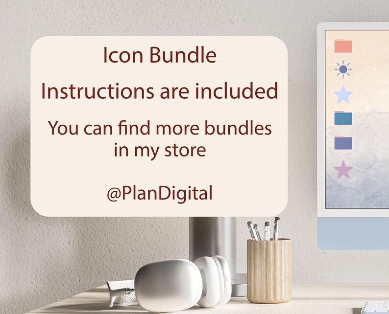 Desktop Icons Mac and Windows, Desktop Folder Icons Bundle, Colorful ...