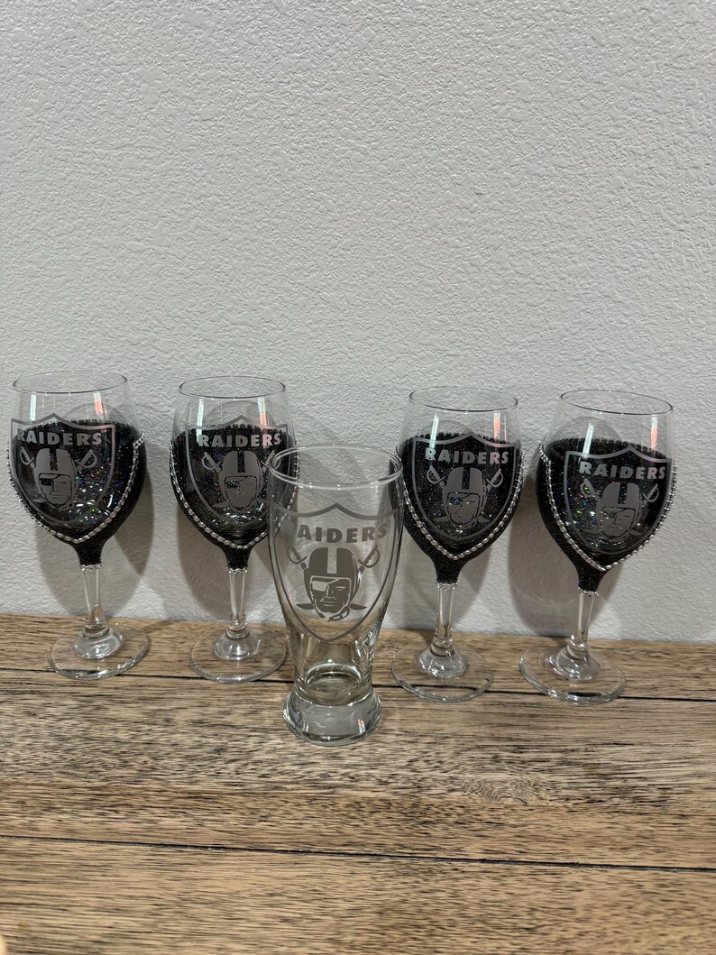 Raiders Wine Glass - Etsy