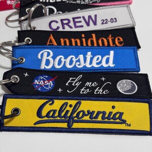Personalized Embroidered Keychain, Custom Remove Before Flight Key ...