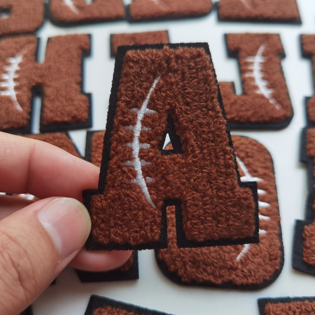 Football Chenille Letters A-Z Patch, Football Letters Patch, Iron on ...