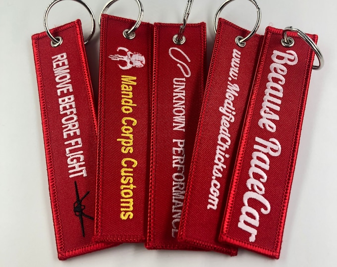 Custom Embroidered Keychain Custom Remove Before Flight Key - Etsy