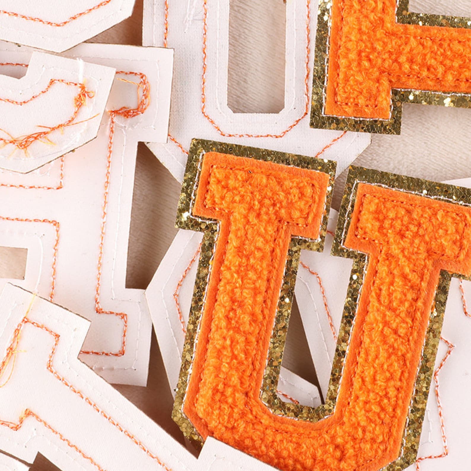 3.2 Inch Orange Chenille Letters Iron on Chenille Letters - Etsy
